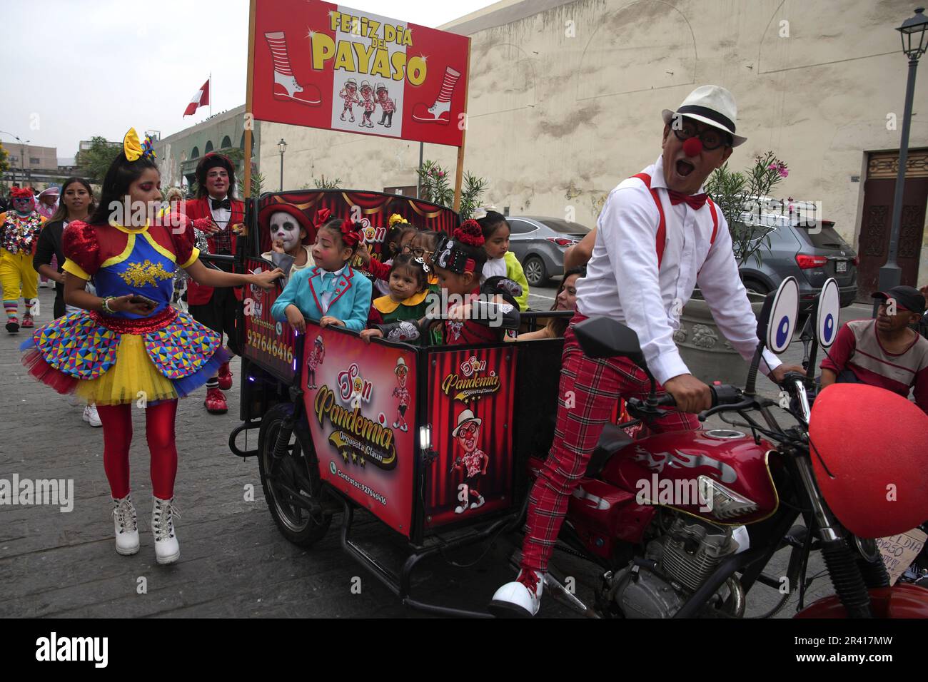 Clowns march celebrating Peruvian Clown Day, in Lima, Peru, Thursday ...