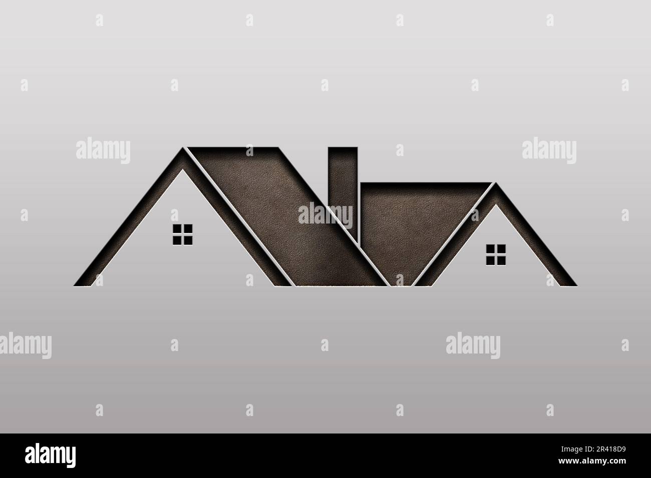 Embossed House American Logo Design for Real Estate Stock Photo - Alamy