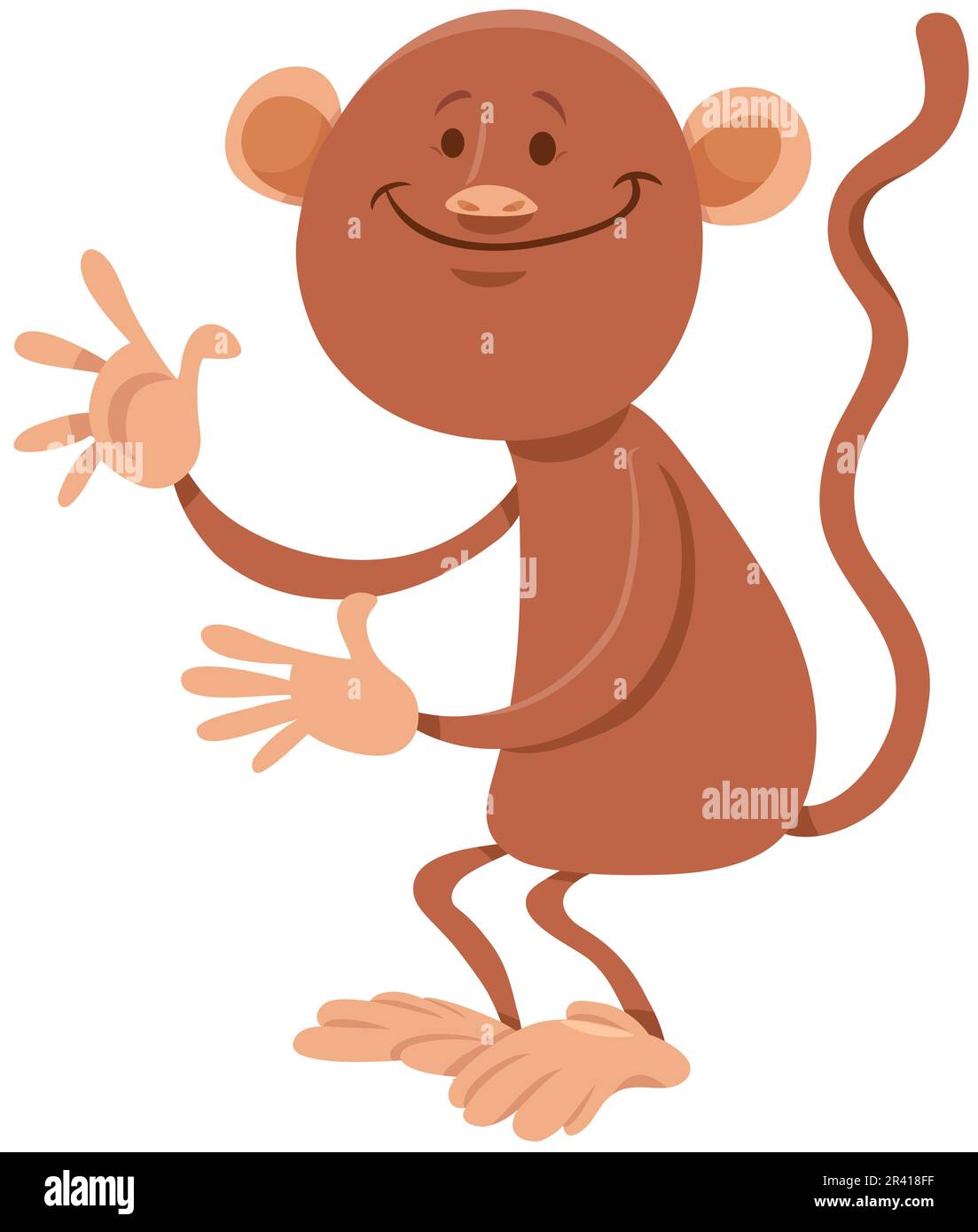 Funny cartoon monkey comic animal character Stock Photo - Alamy
