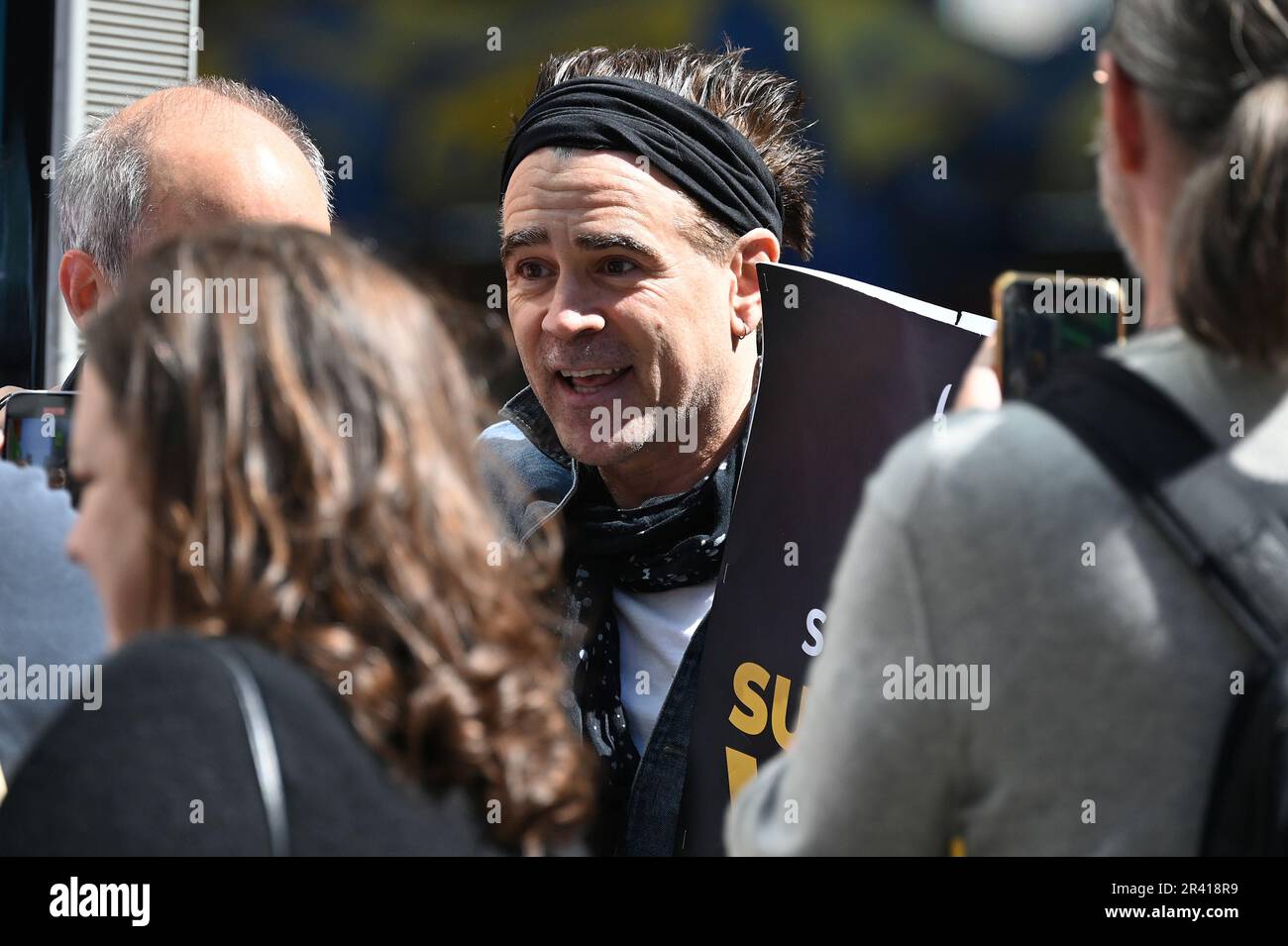 New York, USA. 25th May, 2023. Actor Colin Farrell attends a rally by ...