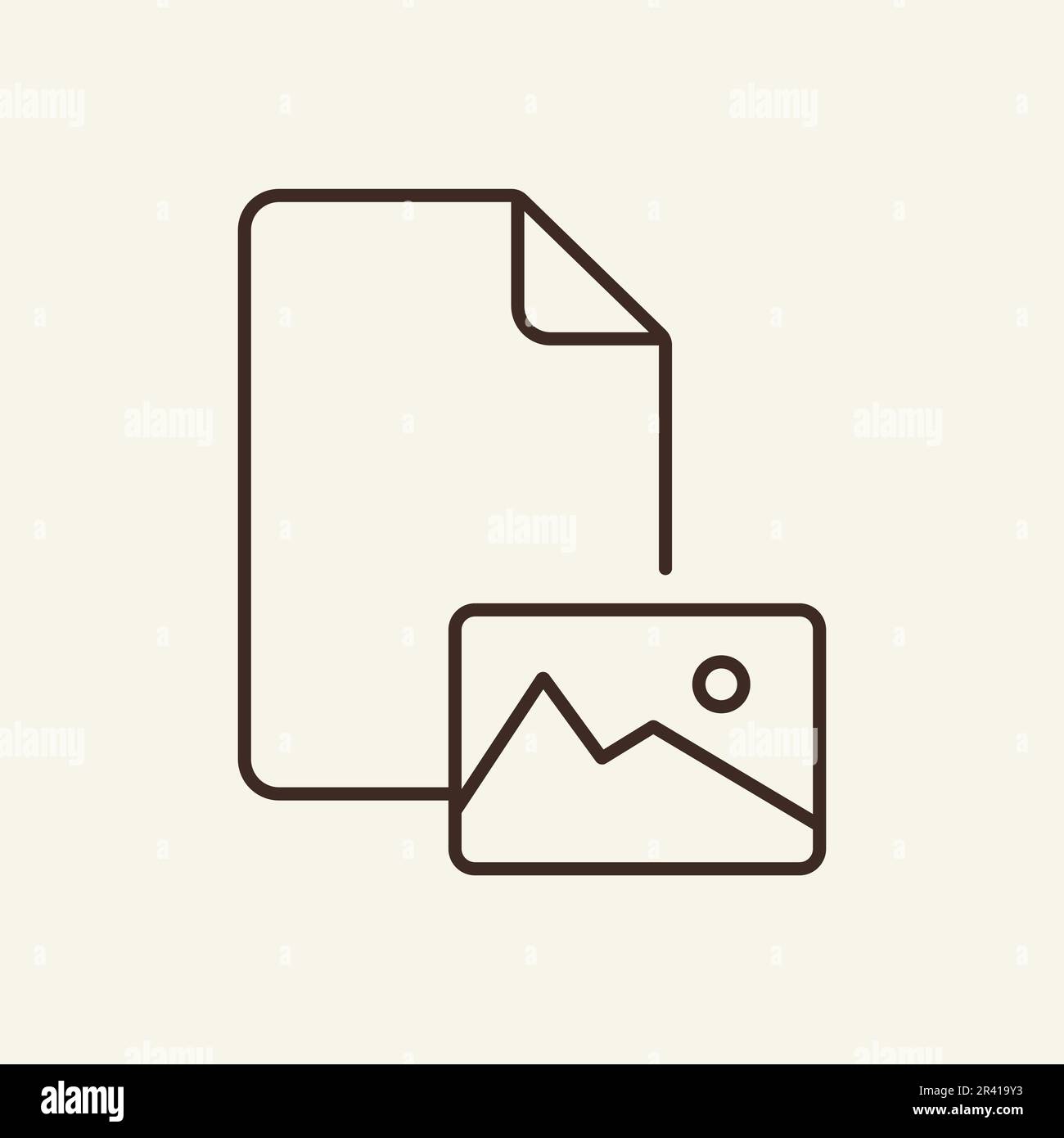 Document and pictures linear symbol. Document concept. Vector Stock ...