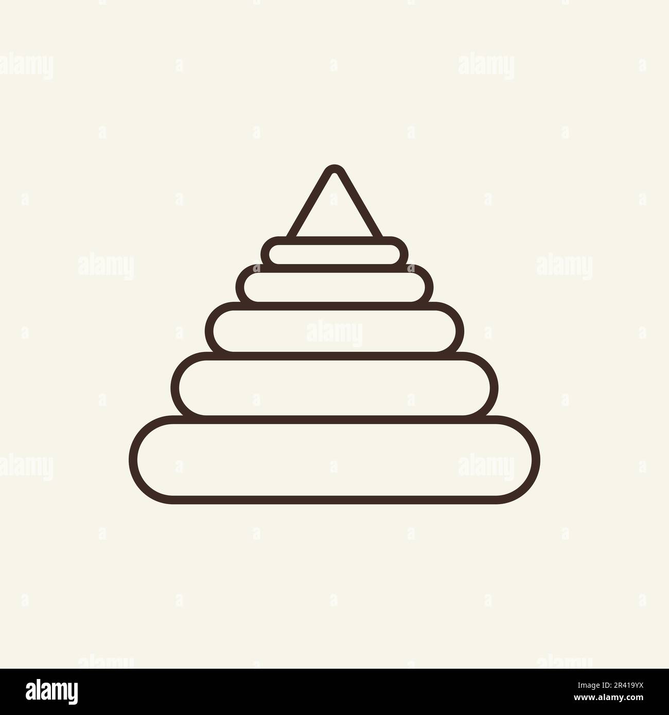 Childish pyramid outline. Education concept. Flat vector Stock Vector ...