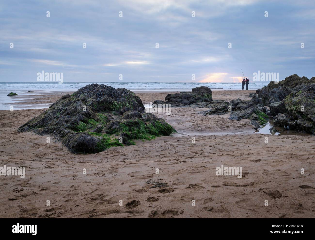 Fishing at Sandymouth Bay, Cornwall Stock Photo - Alamy