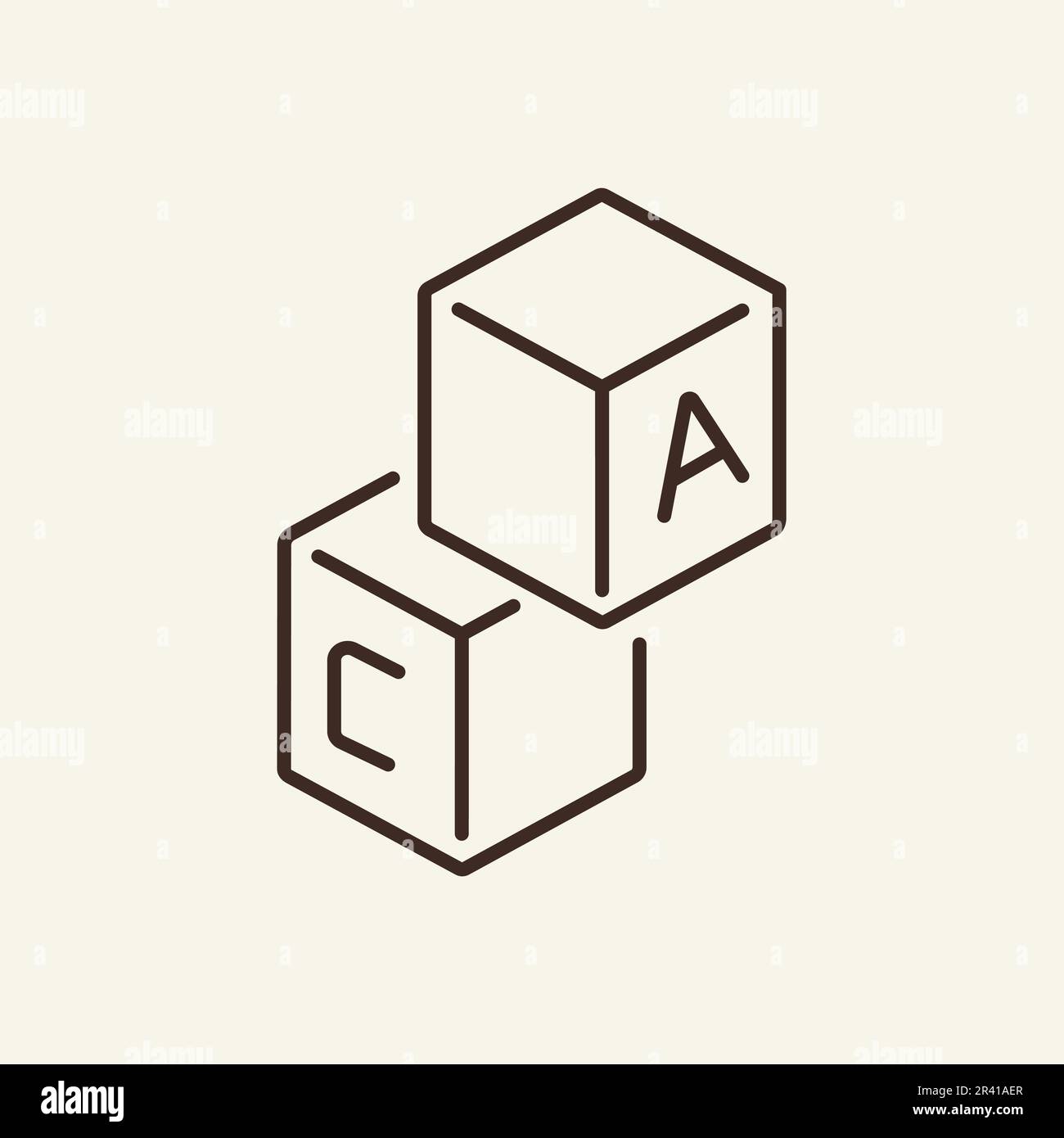 Baby cubes with letters. Playing. Education concept. Vector Stock ...