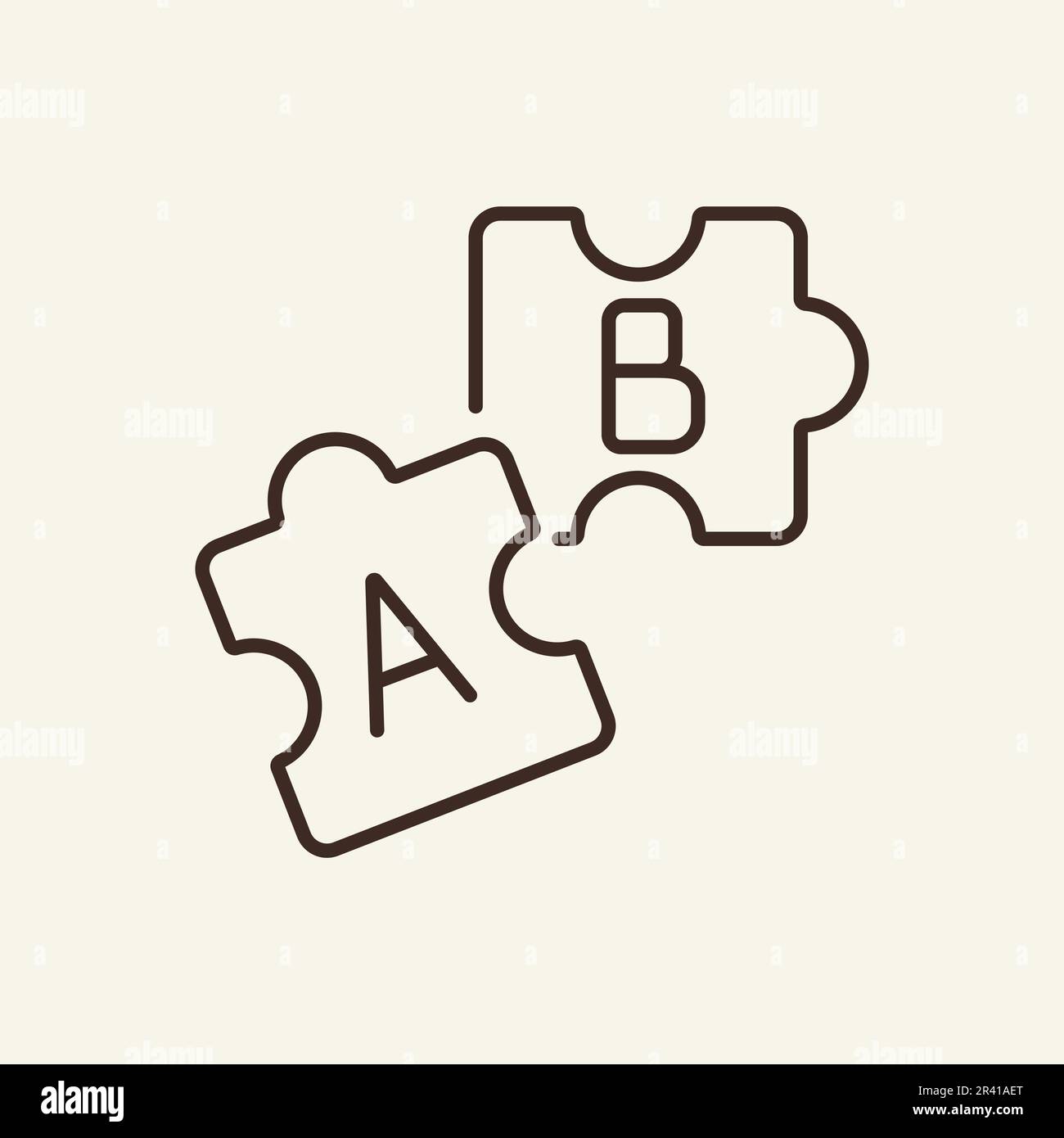 Puzzle icon template. Education concept. Thin line vector Stock Vector ...