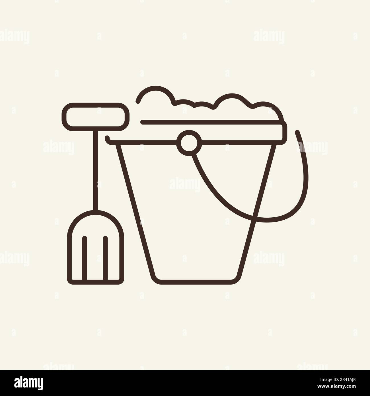 Baby bucket on background. Education concept. Vector Stock Vector Image ...