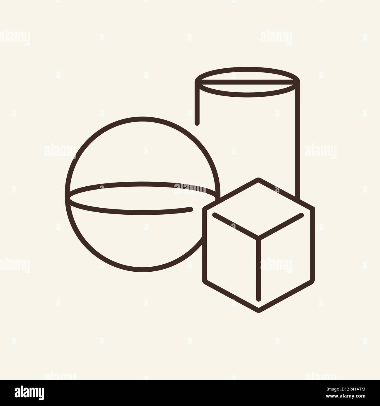 Lines of geometrical shapes. Preschool education concept. Vector Stock ...