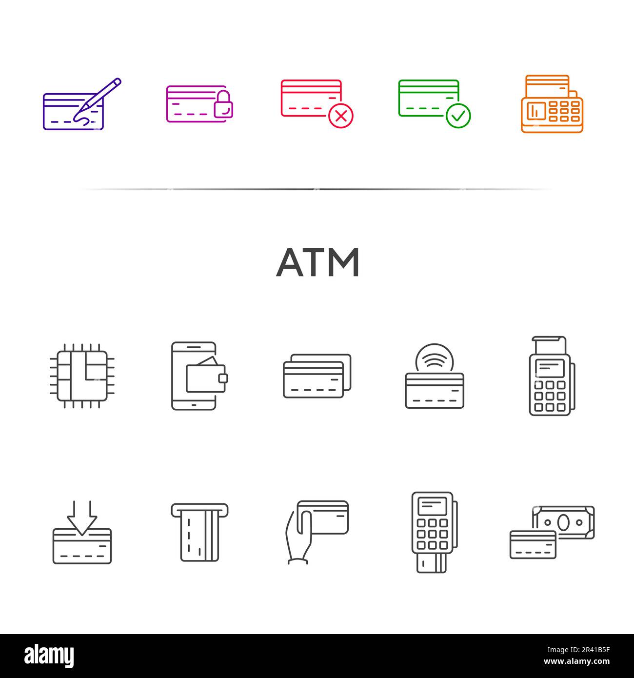 Drawing money atm Stock Vector Images - Alamy