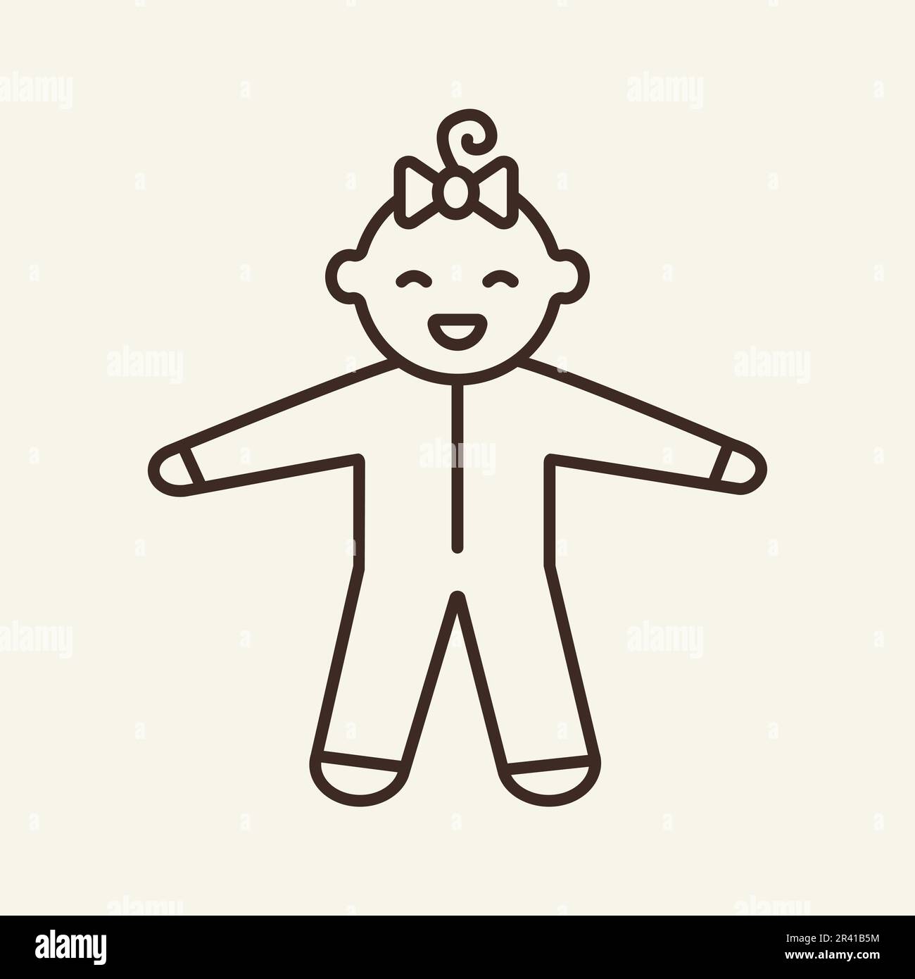 Contour of baby girl. Preschool education concept. Vector Stock Vector ...