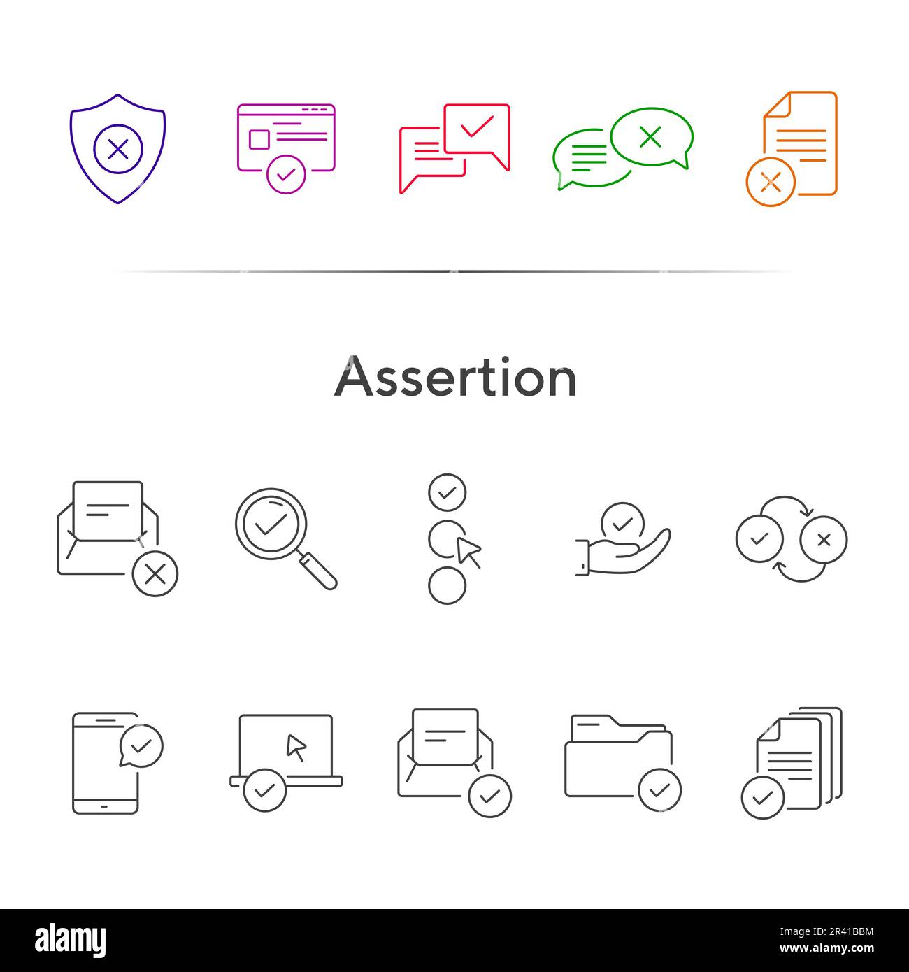 Assertion line icons Stock Vector Image & Art - Alamy