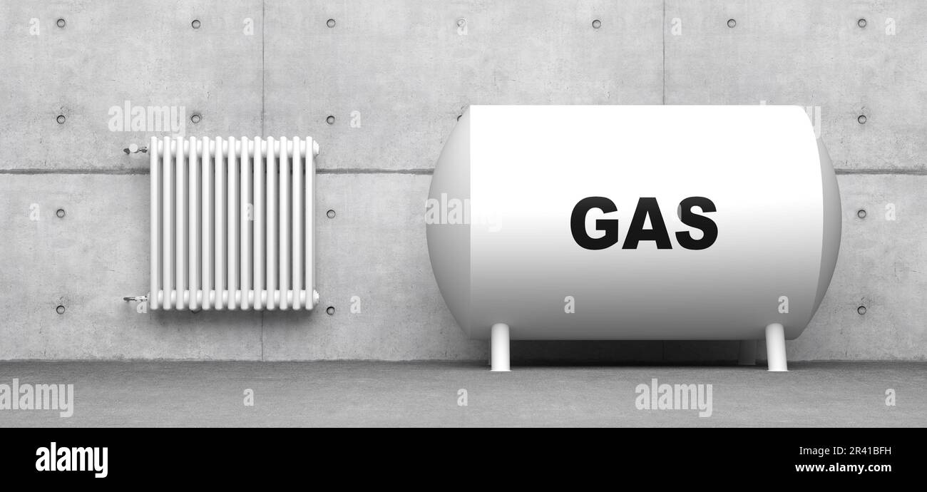 Classic Radiator with GAS tank - 3D Illustration Stock Photo - Alamy