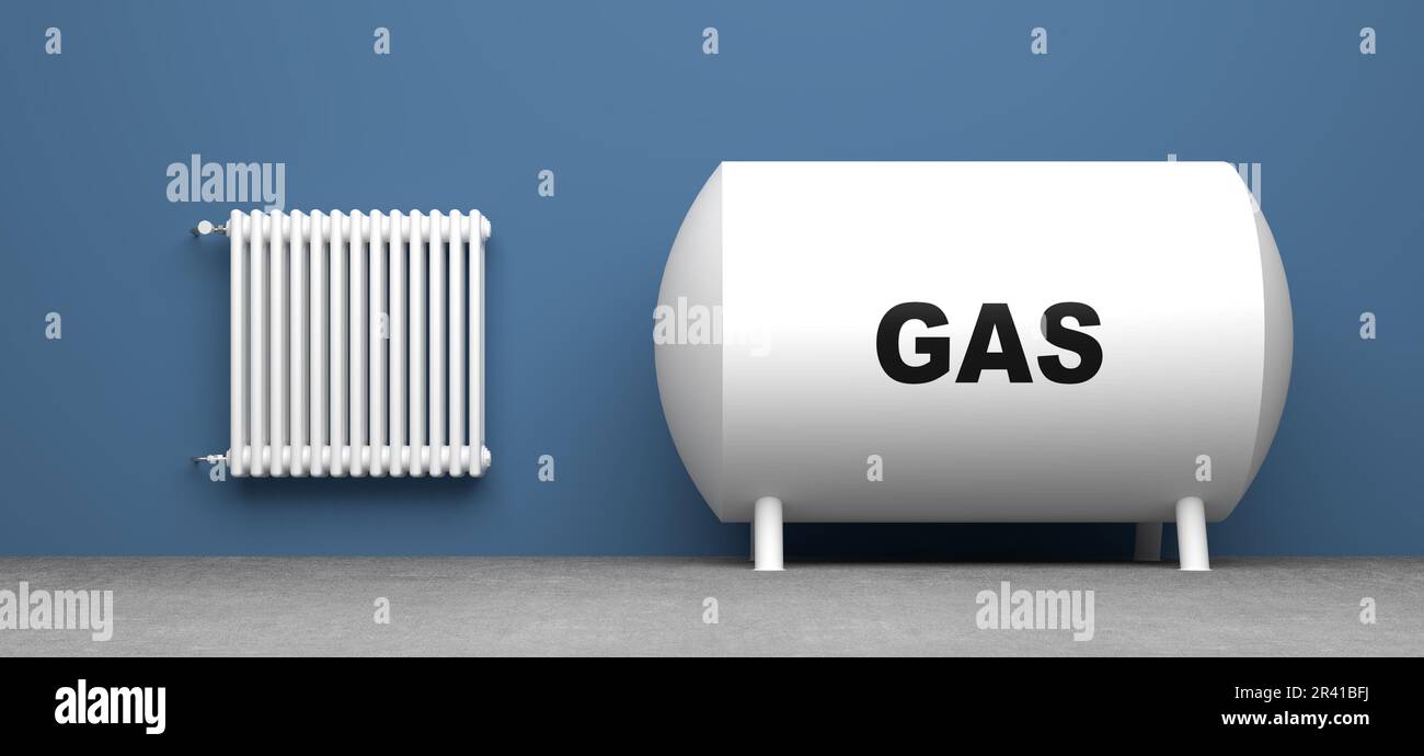 Classic Radiator with GAS tank - 3D Illustration Stock Photo - Alamy
