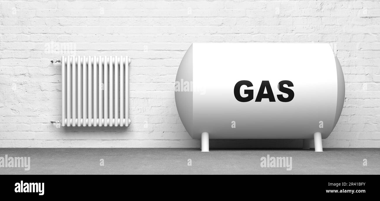 Classic Radiator with GAS tank - 3D Illustration Stock Photo - Alamy