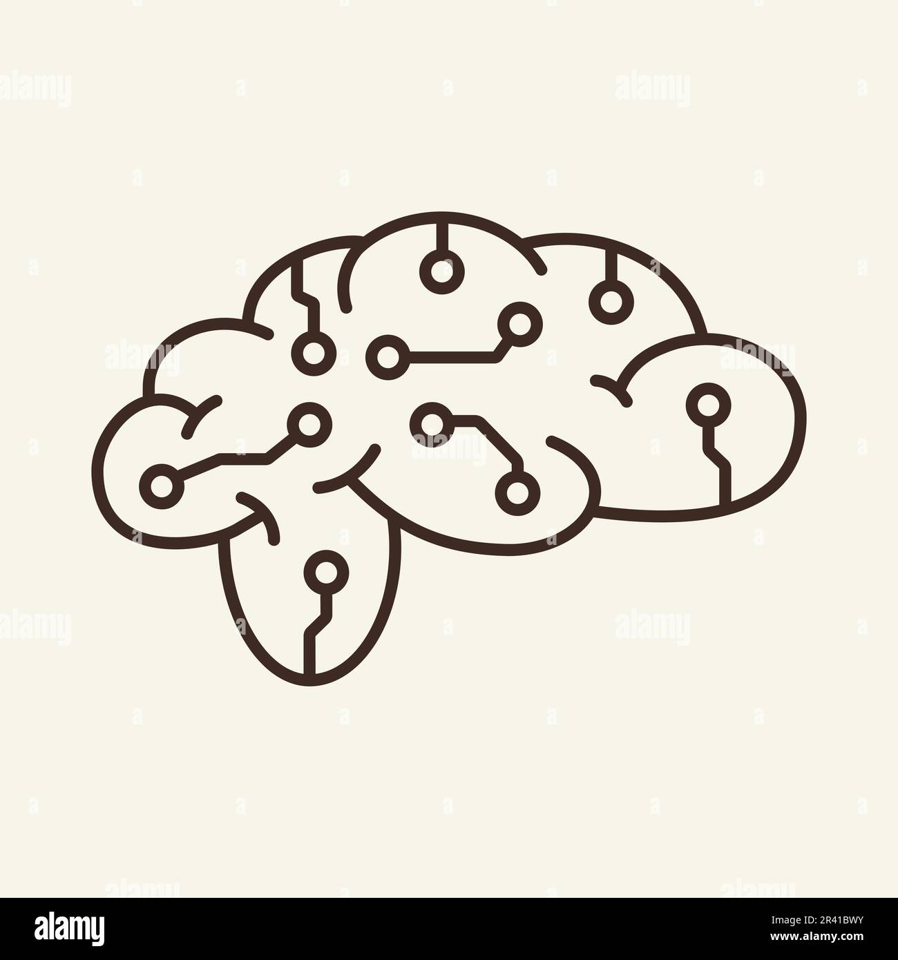 Brain simulation thin line icon Stock Vector Image & Art - Alamy