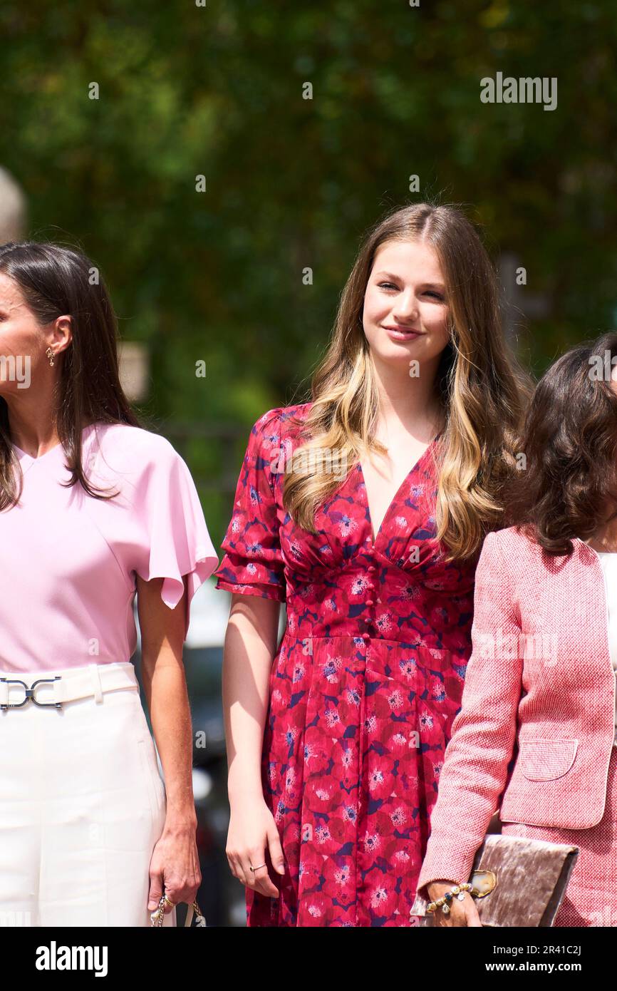 Aravaca. Spain. 20230525, Crown Princess Leonor arrive for the confirmation of Princess Sofia at ...