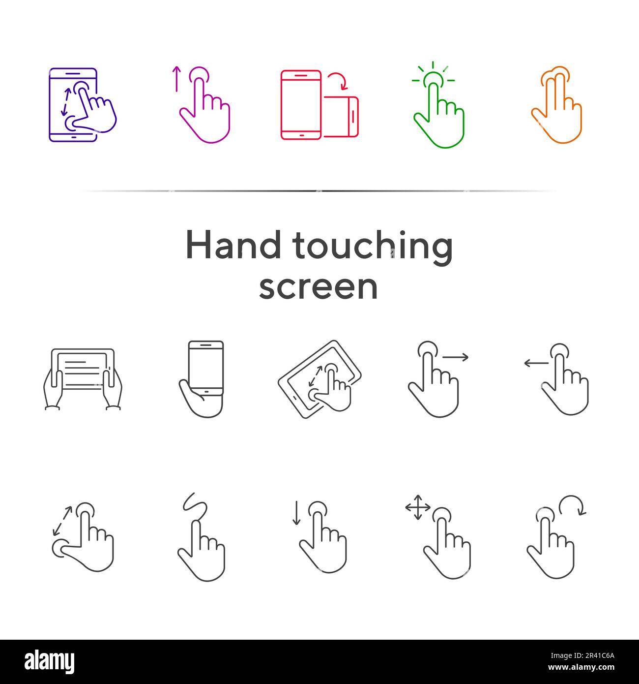 Finger touching tablet business Stock Vector Images - Alamy