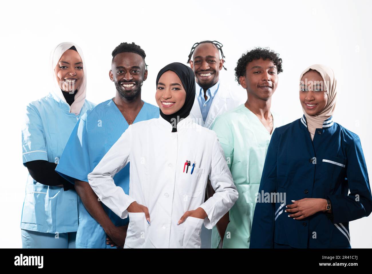 Team or group of a doctor, nurse and medical professional coworkers ...