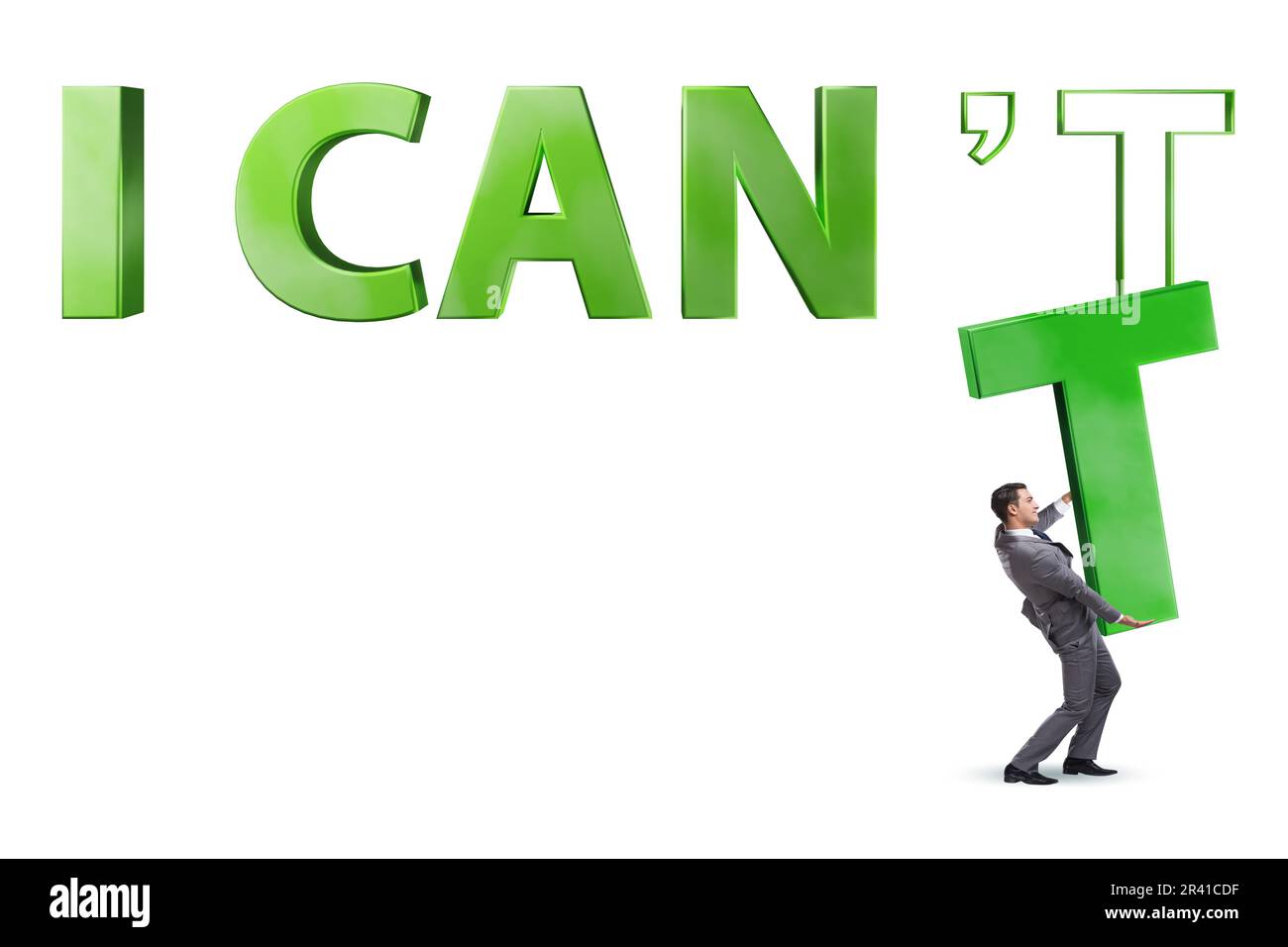 Determination concept with businessman and letters Stock Photo - Alamy