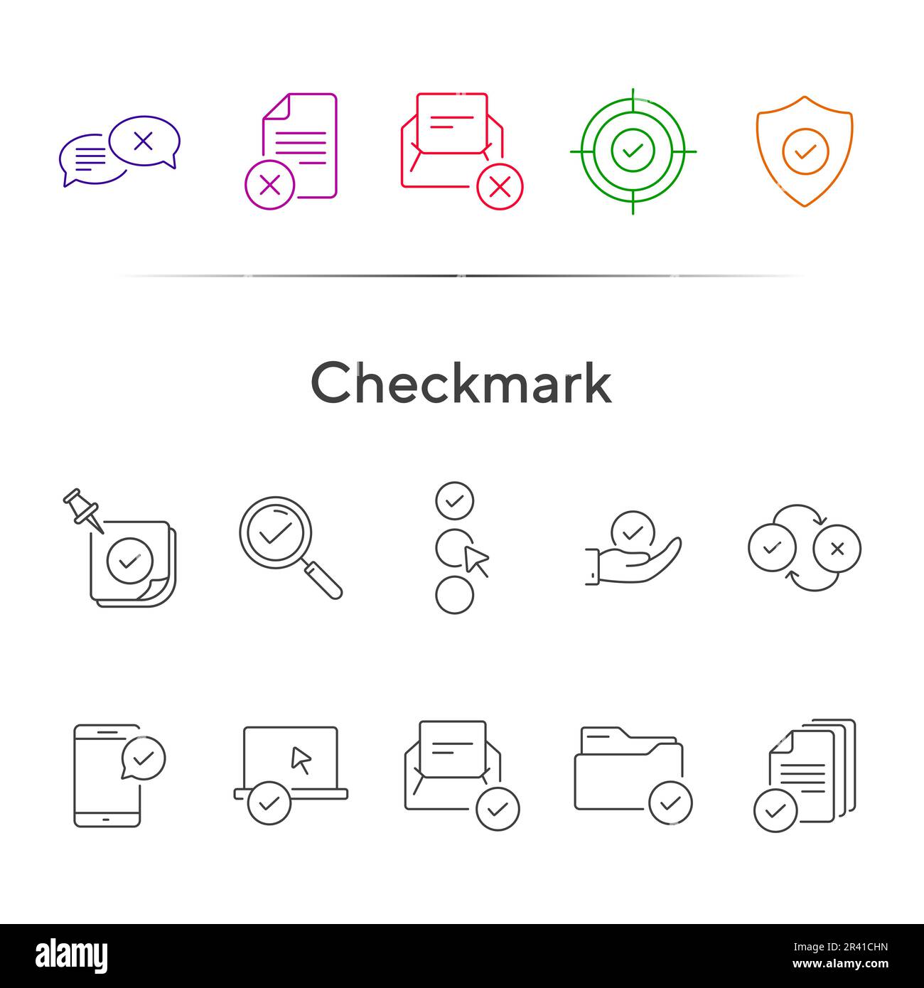Checkmark line icons Stock Vector Image & Art - Alamy