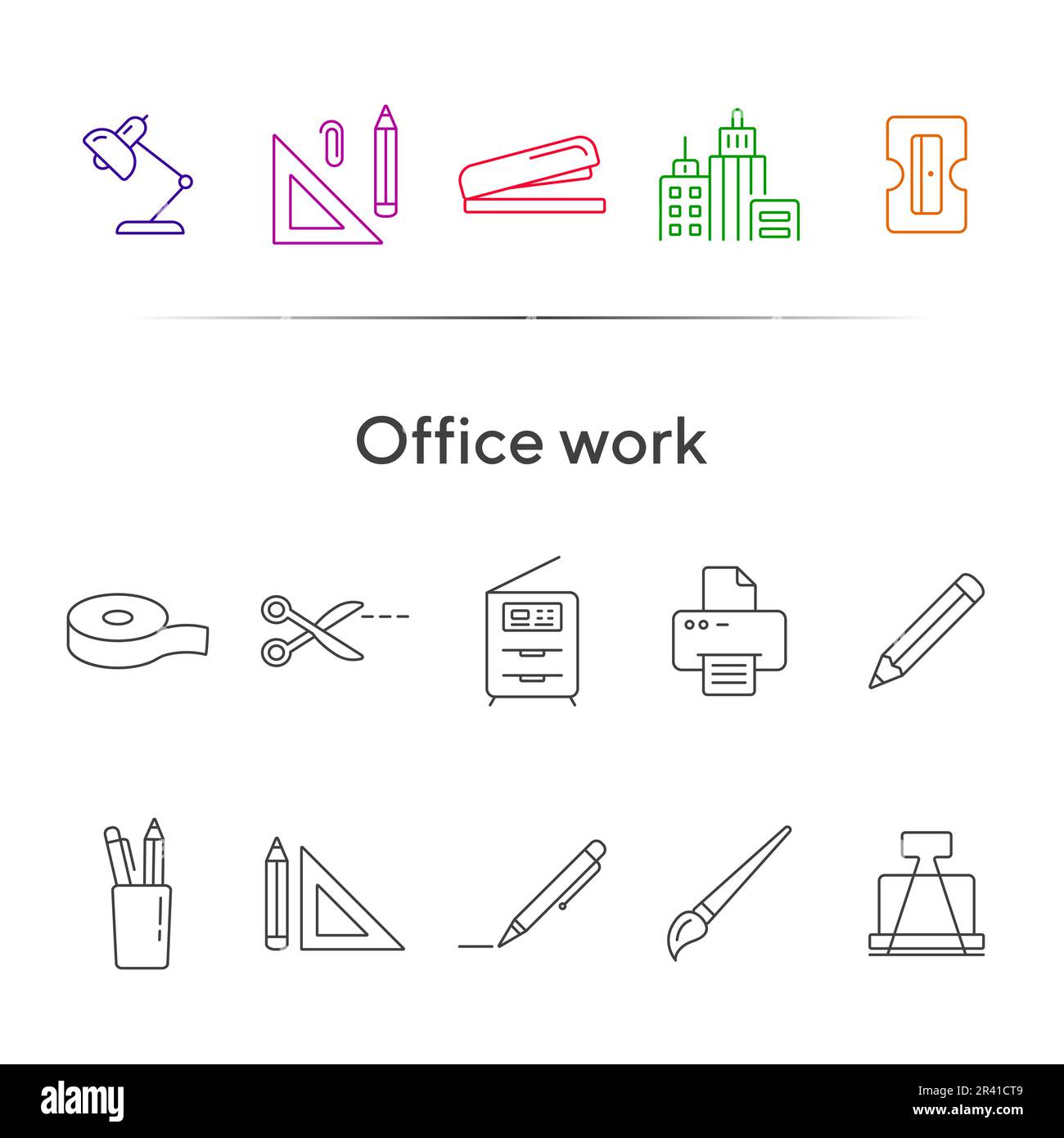 Office work icon set Stock Vector Image & Art - Alamy