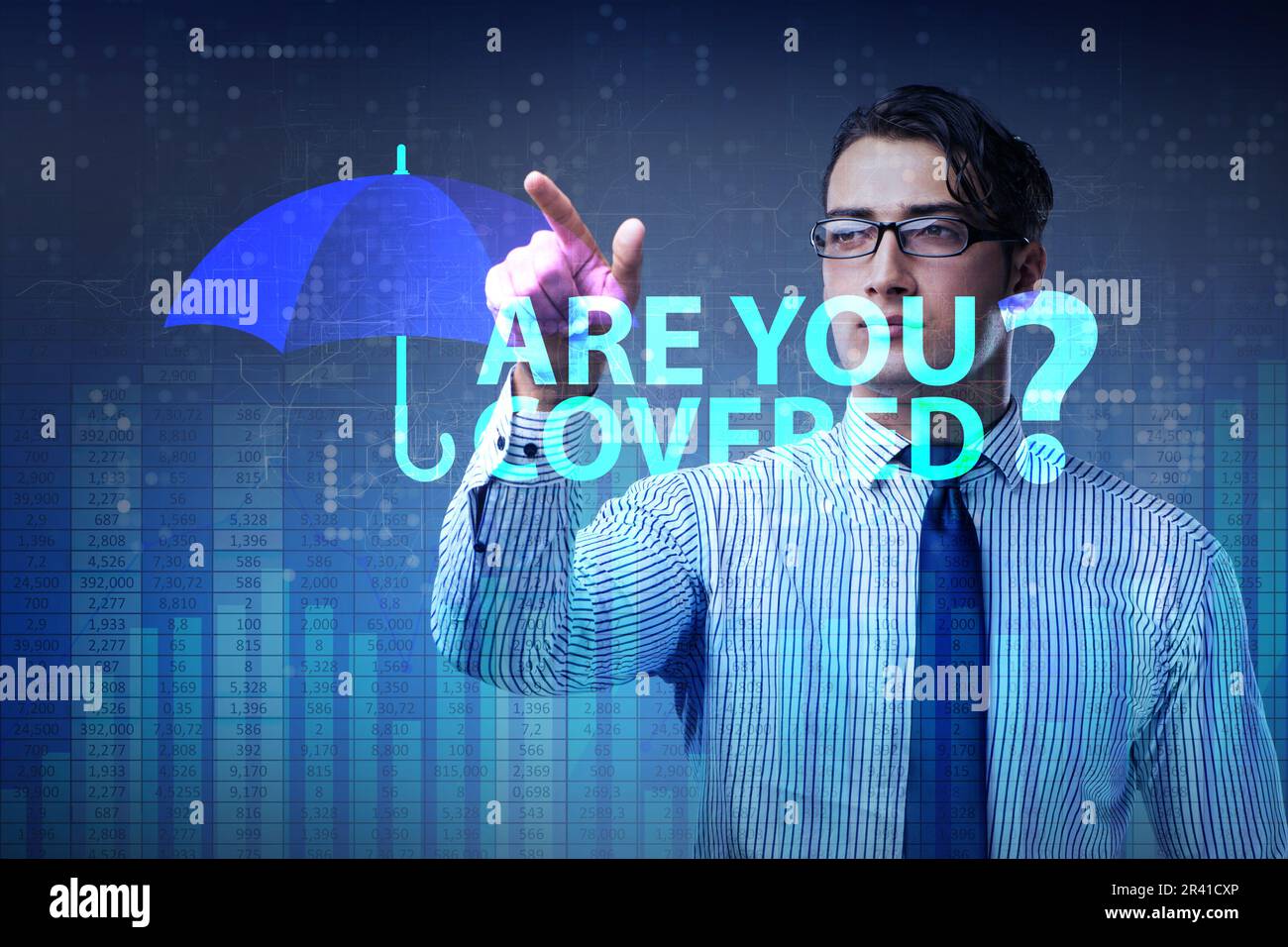 Comprehensive insurance concept with question Stock Photo - Alamy