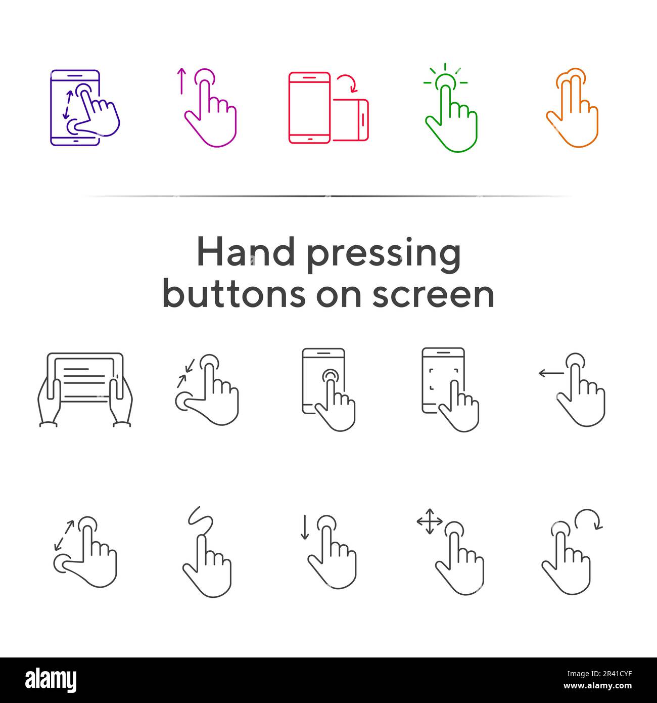 Tapping buttons Stock Vector Images - Alamy