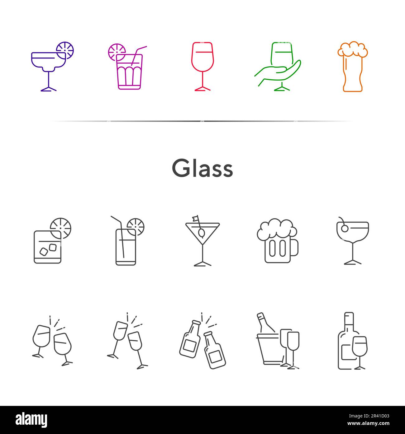 Glass line icons Stock Vector Image & Art - Alamy