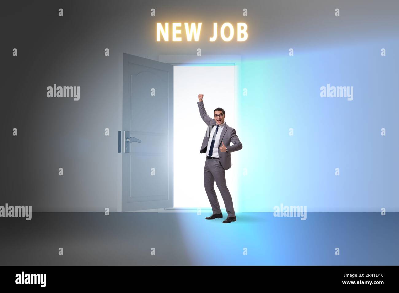 New job concept with open door Stock Photo - Alamy