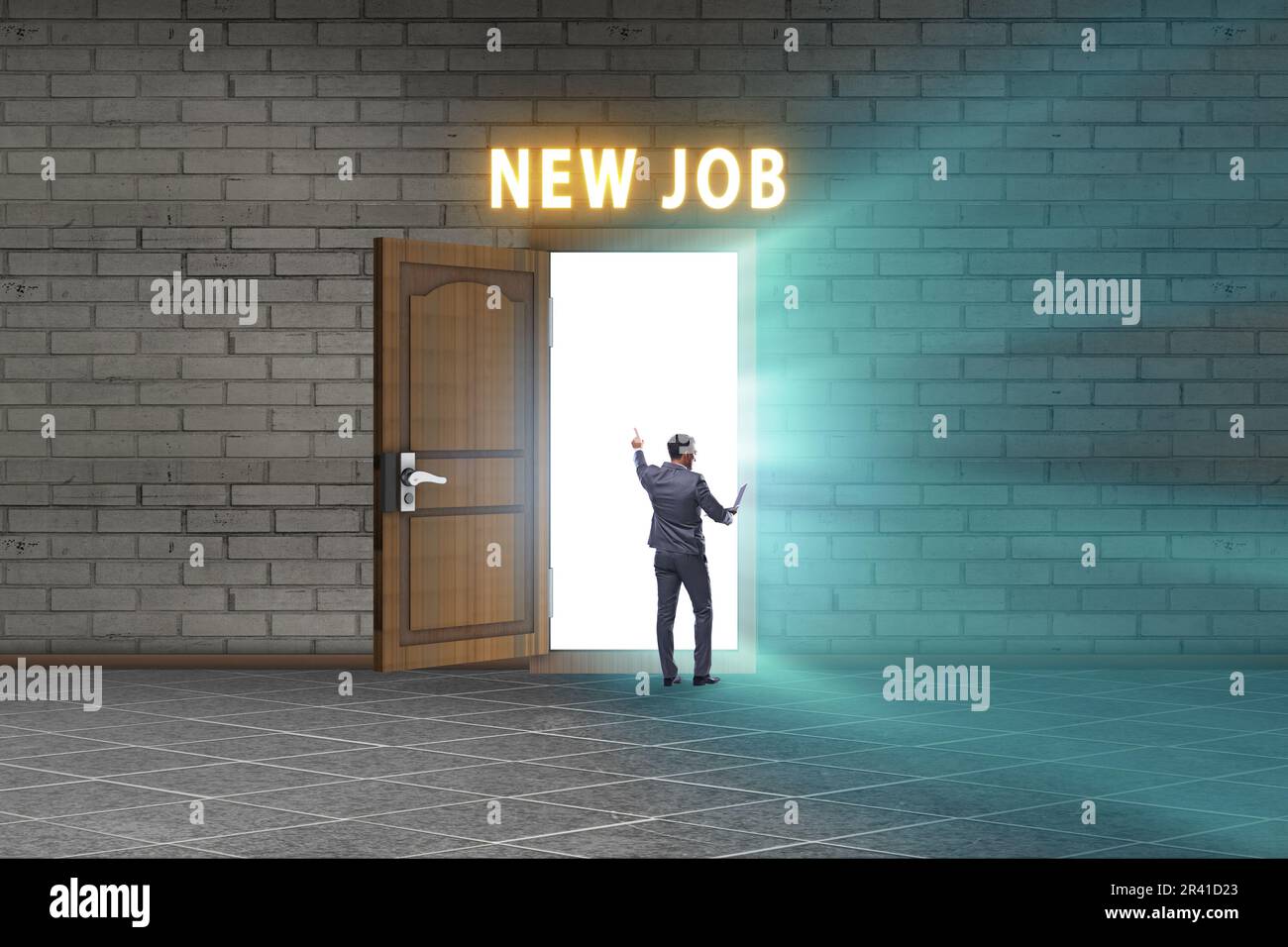 New job concept with open door Stock Photo - Alamy