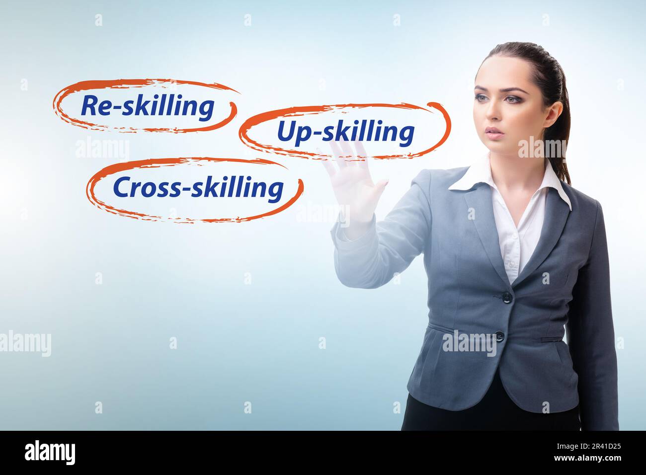Re-skilling and upskilling in learning concept Stock Photo - Alamy