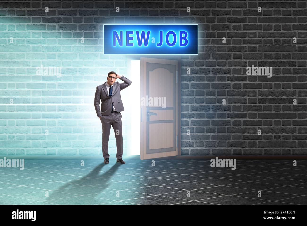 New job concept with open door Stock Photo - Alamy