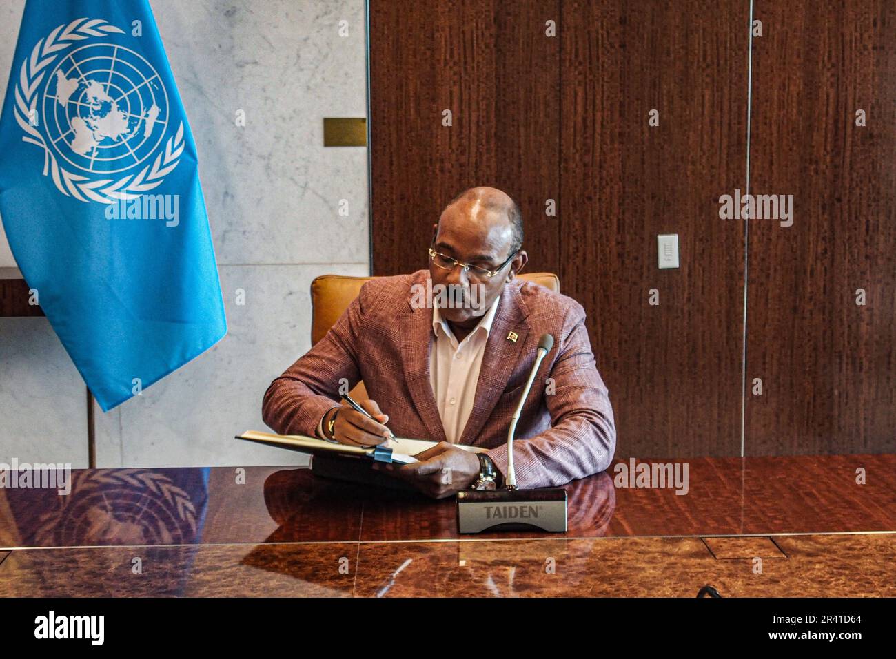 New York, New York, USA. 25th May, 2023. H.E. Mr. GASTON ALPHONSO ...