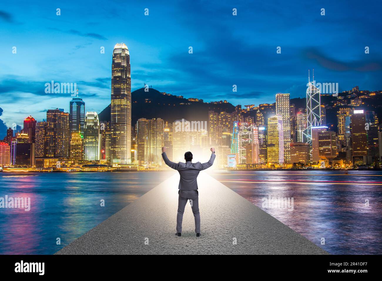 Businessman in the ambition and determination concept Stock Photo - Alamy