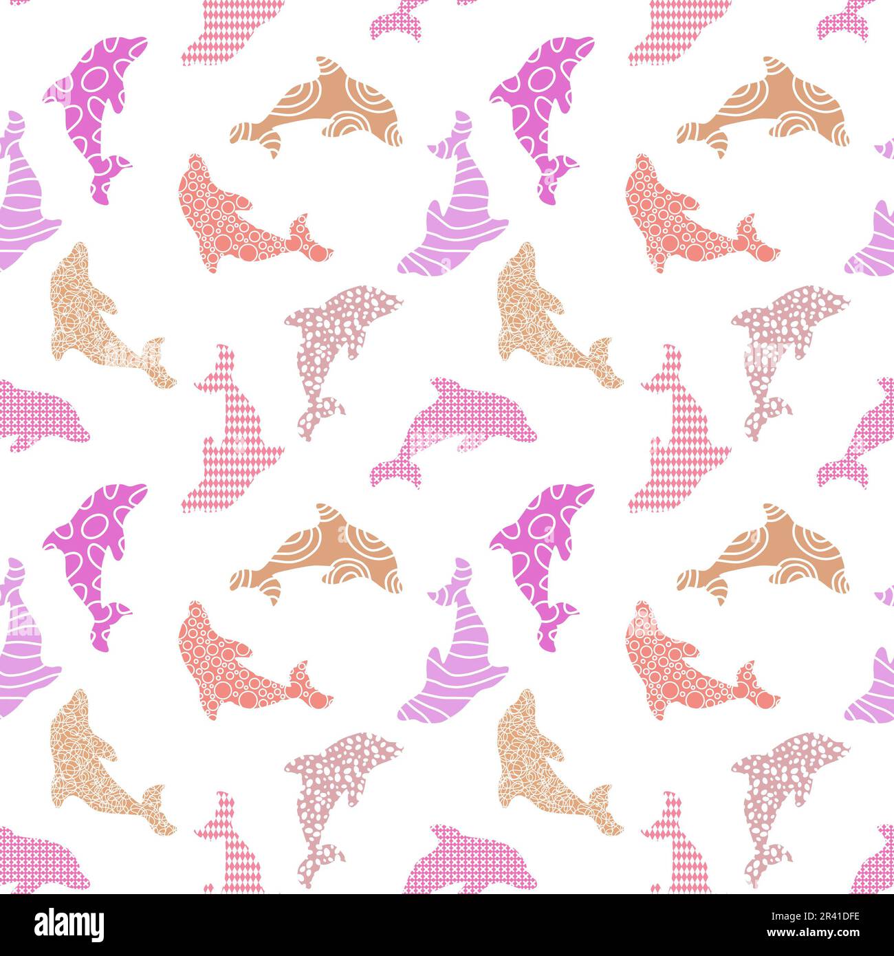 Summer animals seamless dolphins pattern for wrapping paper and kids ...