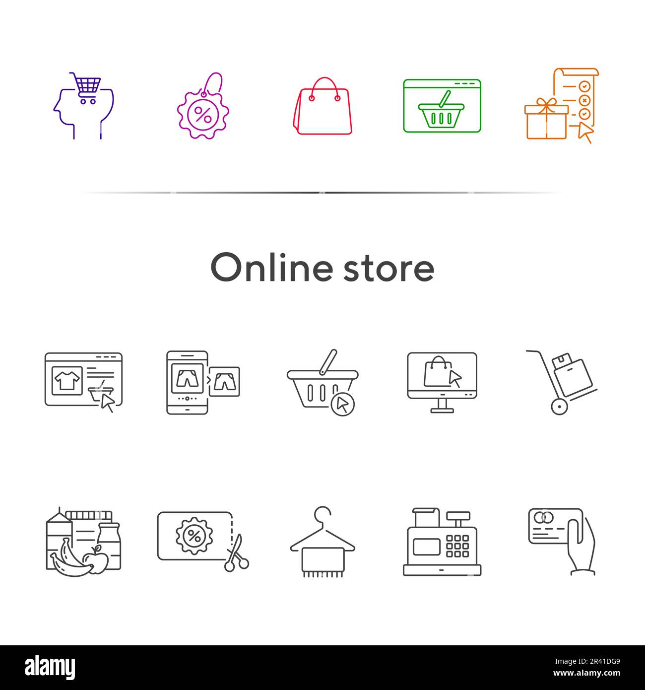 Online store line icon set Stock Vector Image & Art - Alamy