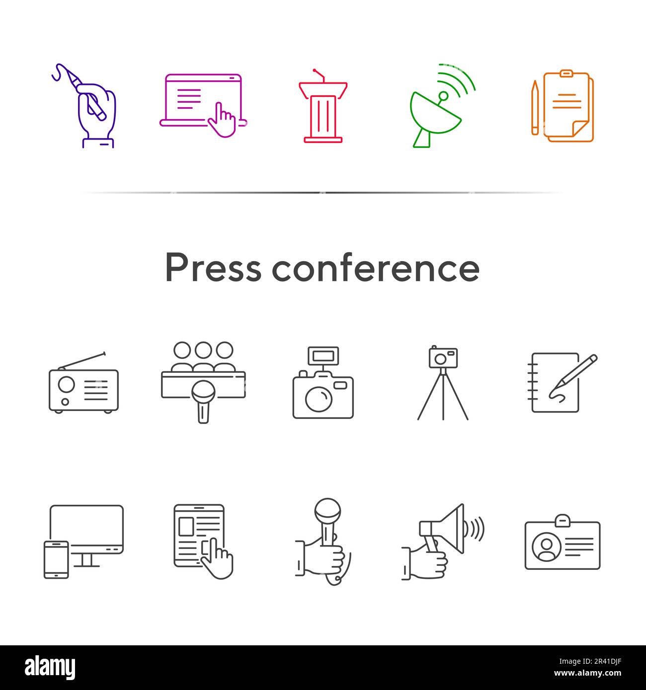 Press conference icons Stock Vector Image & Art - Alamy
