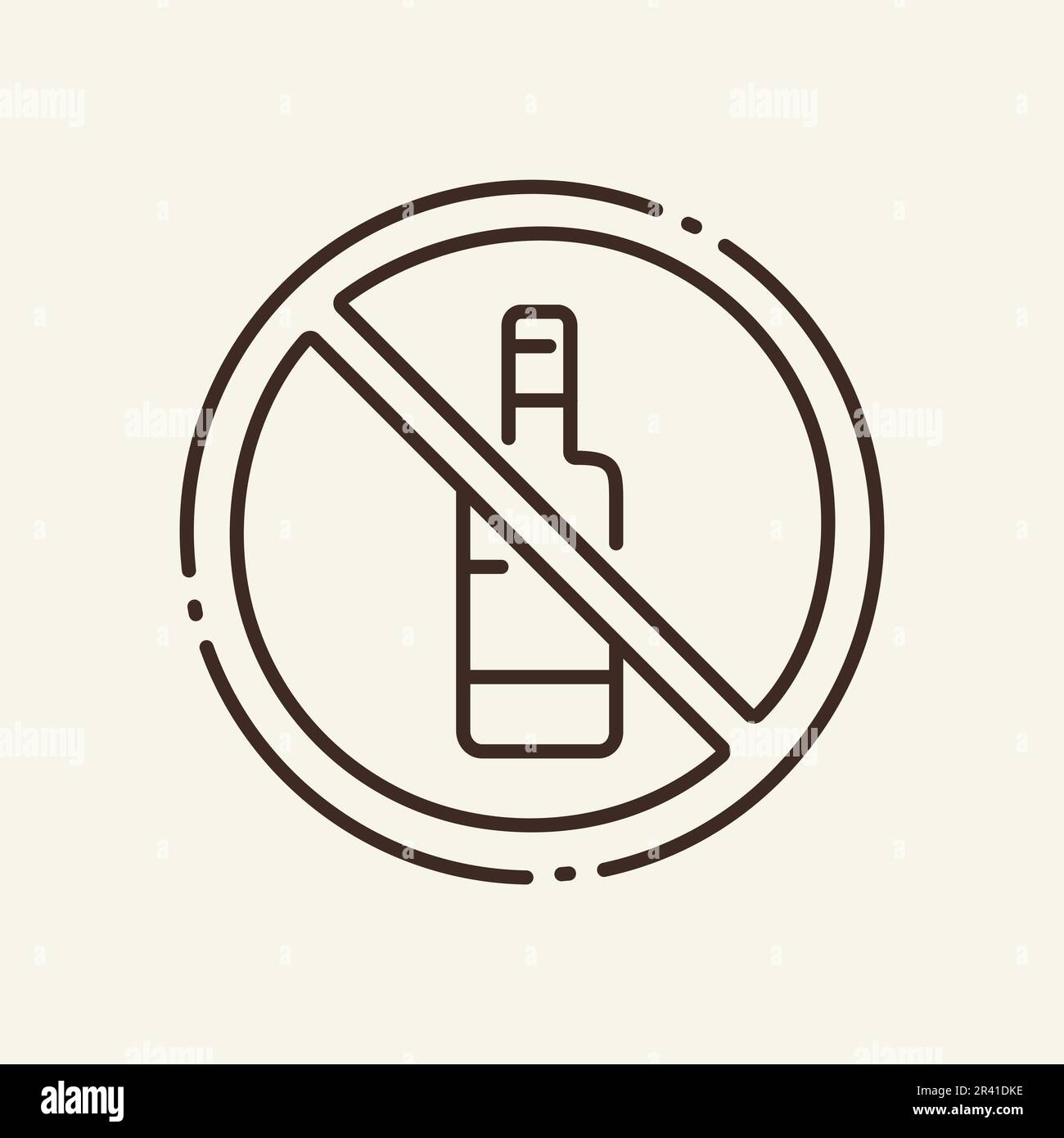 Prohibition of alcohol thin line icon Stock Vector Image & Art - Alamy