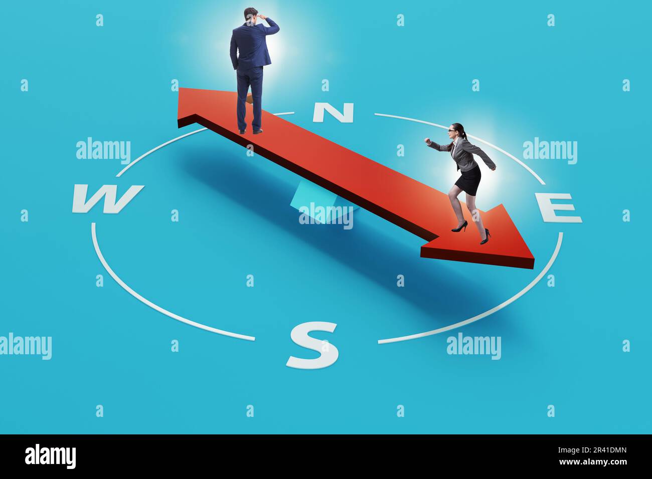Business people with compass looking for direction Stock Photo - Alamy
