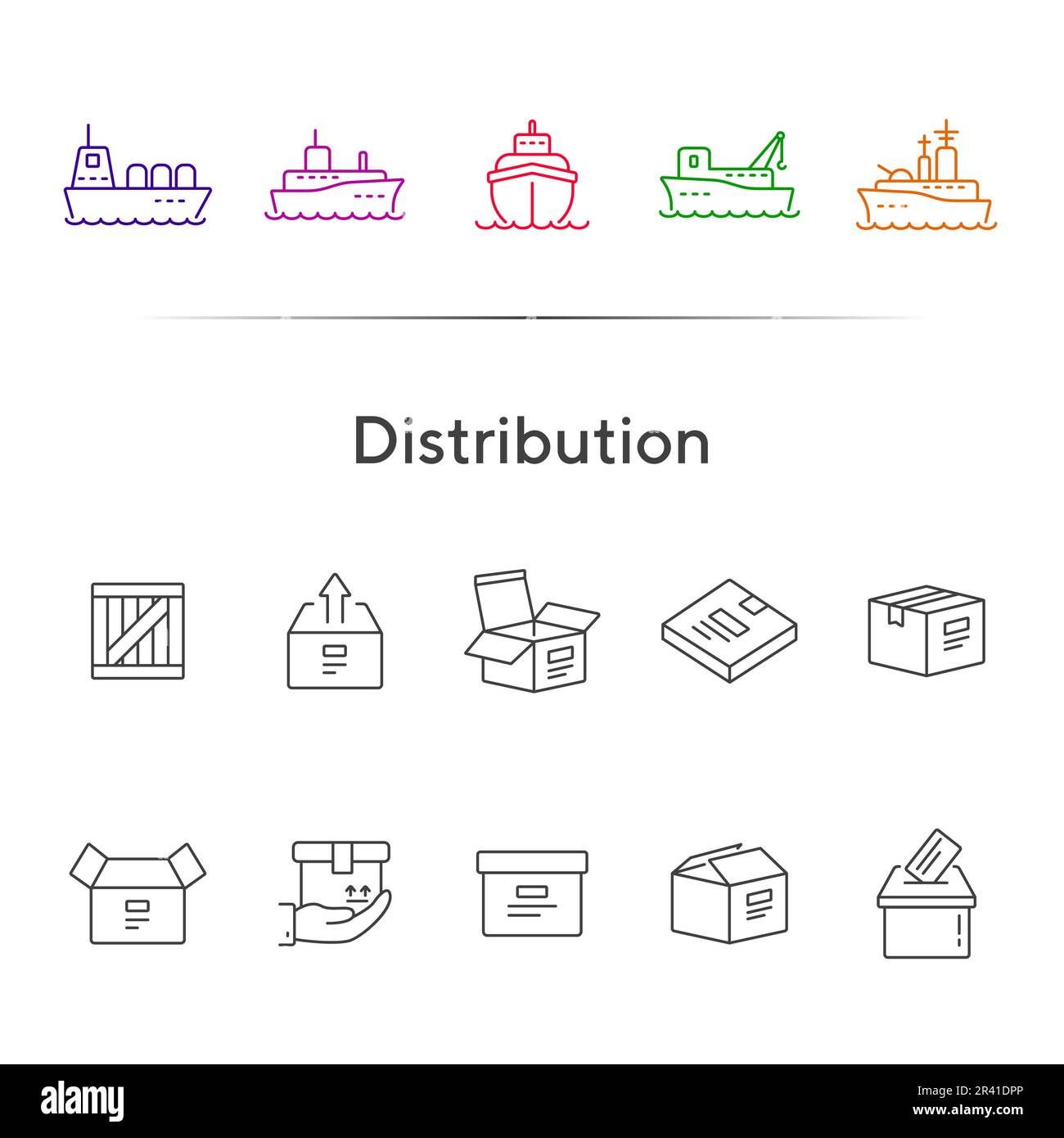 Distribution line icon set Stock Vector Image & Art - Alamy