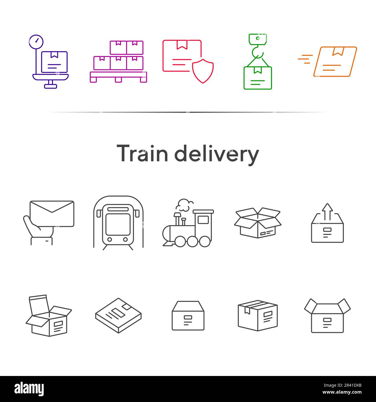 Train delivery icons Stock Vector Image & Art - Alamy