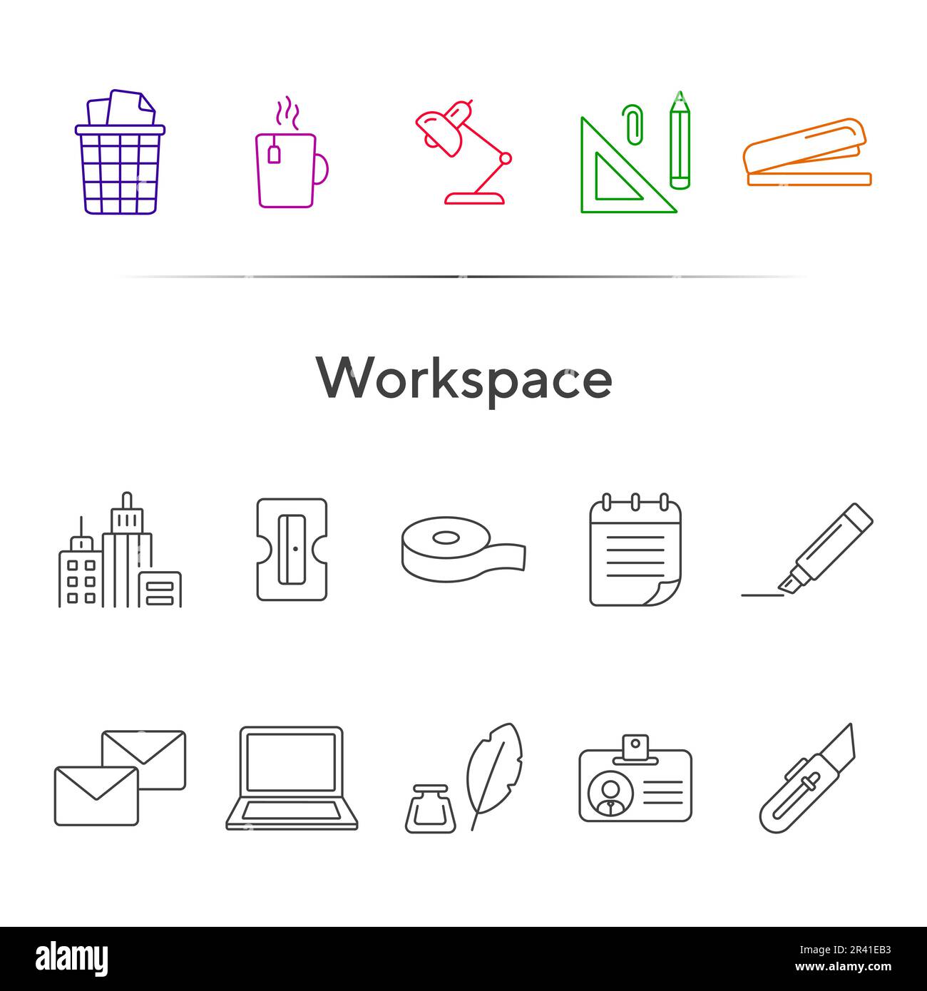 Workspace icon set Stock Vector Image & Art - Alamy
