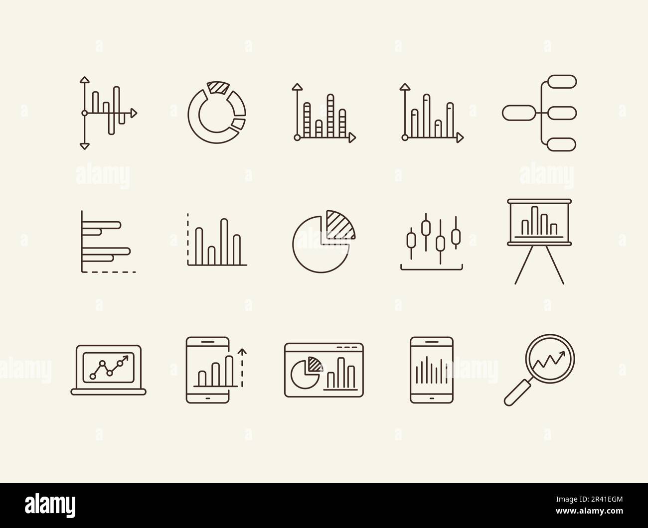 Diagrams line icon set Stock Vector Image & Art - Alamy