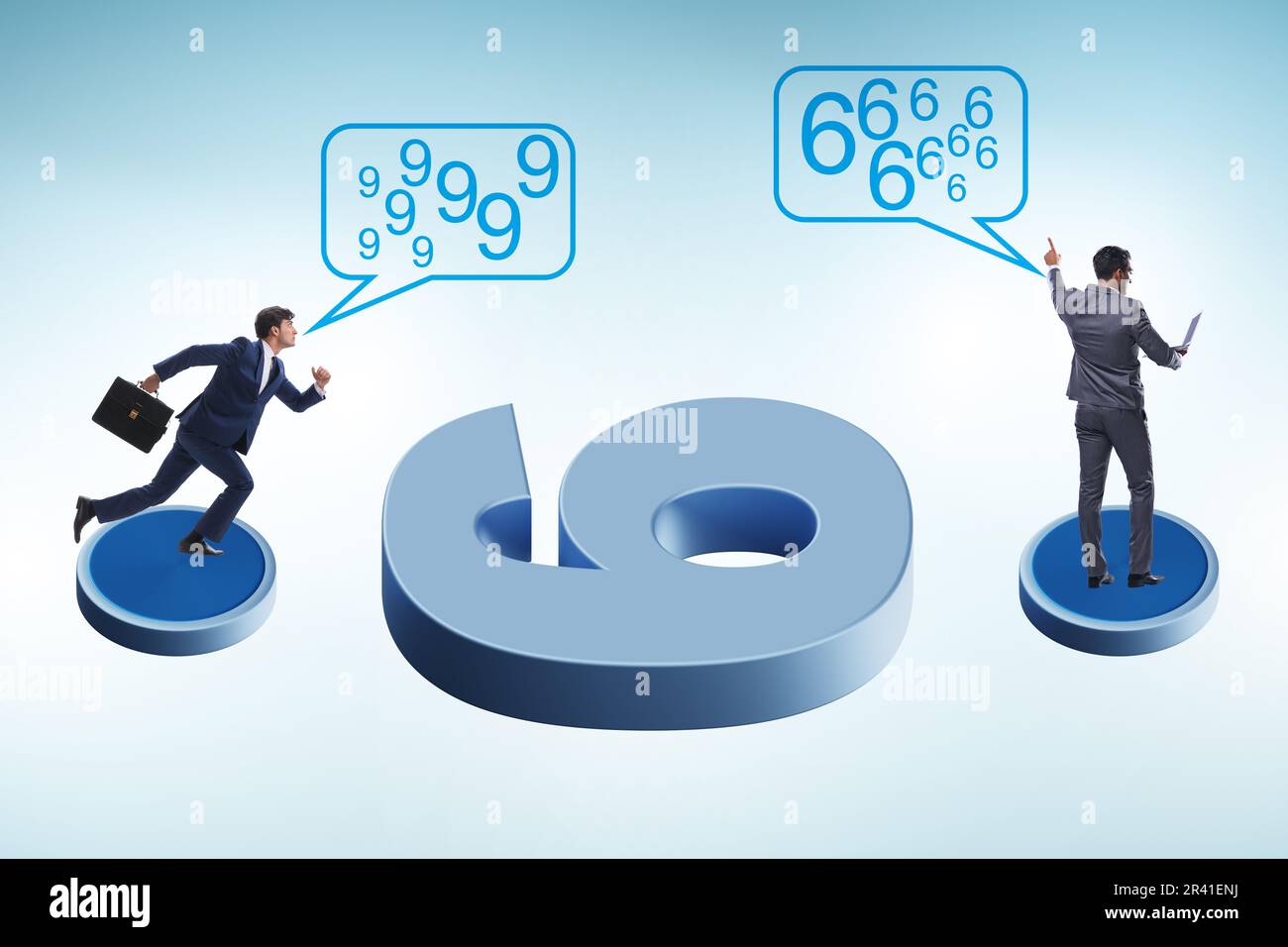 Argument over the numbers 9 and 6 Stock Photo - Alamy