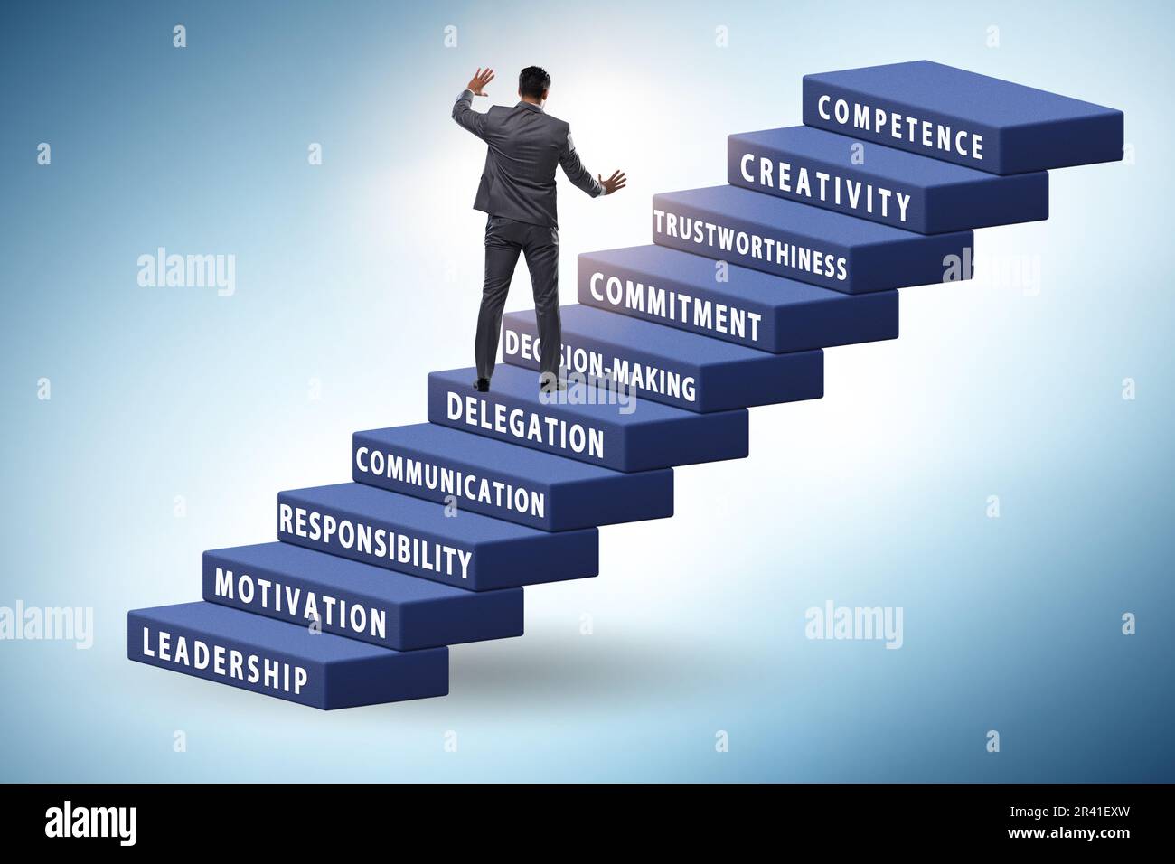 Career ladder concept with key skills Stock Photo - Alamy