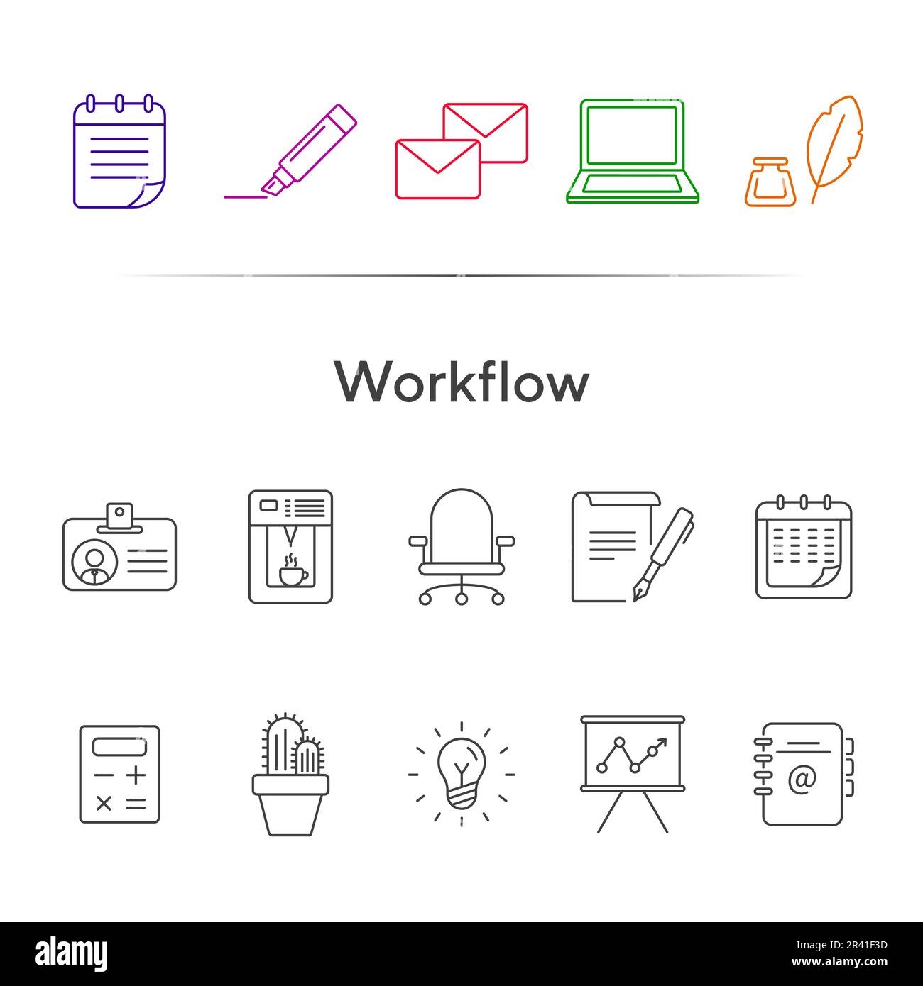 Workflow icon set Stock Vector Image & Art - Alamy