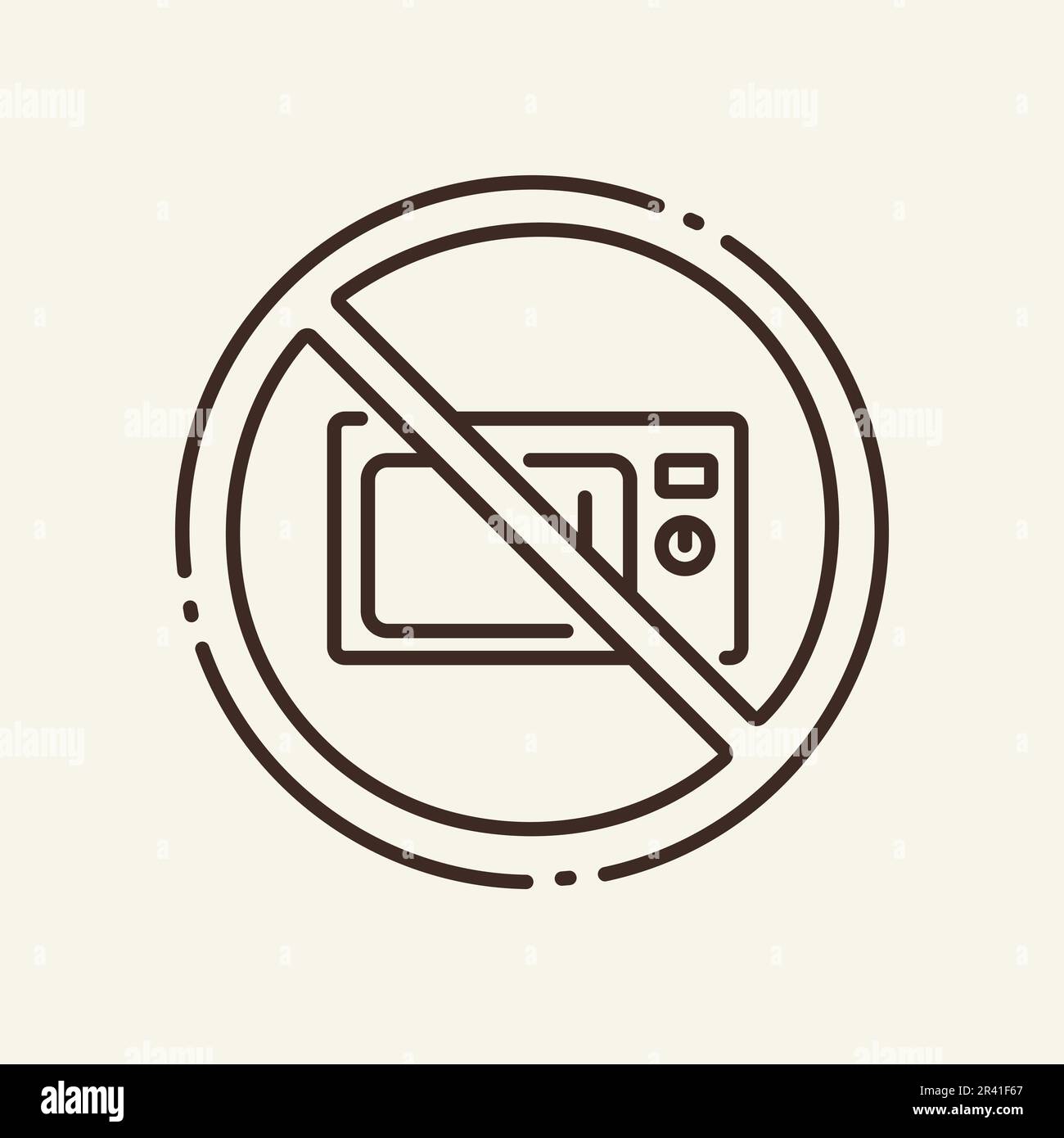 Prohibition of cooking in microwave thin line icon Stock Vector Image ...
