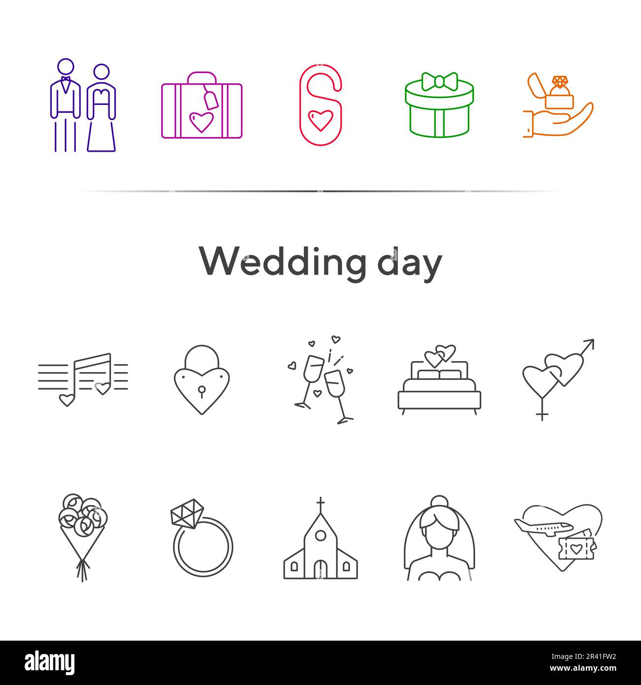 Wedding day icons Stock Vector Image & Art - Alamy