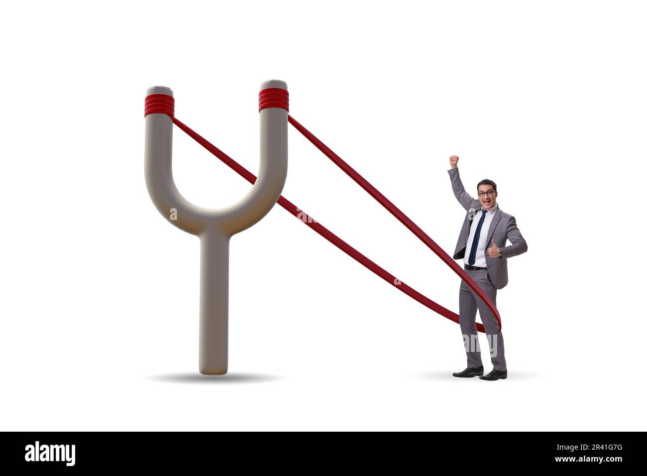 Businessman being launched from slingshot in career concept Stock Photo ...