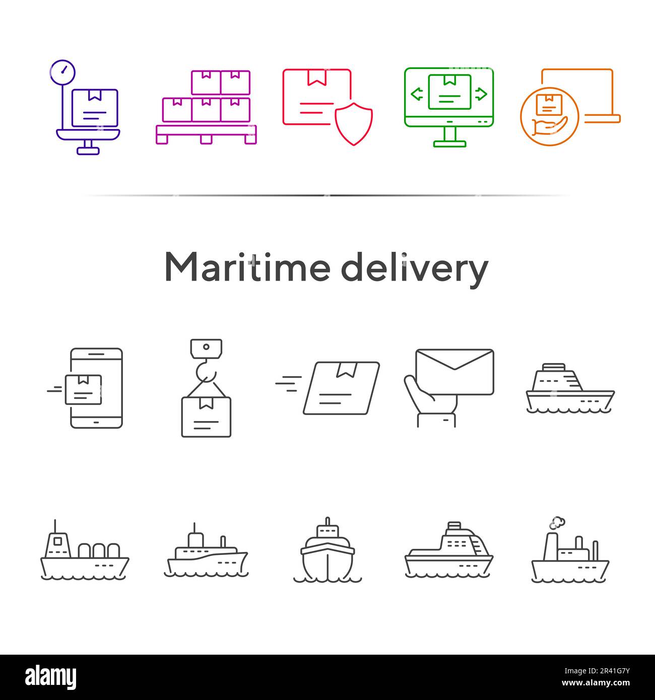 Maritime delivery icons Stock Vector Image & Art - Alamy