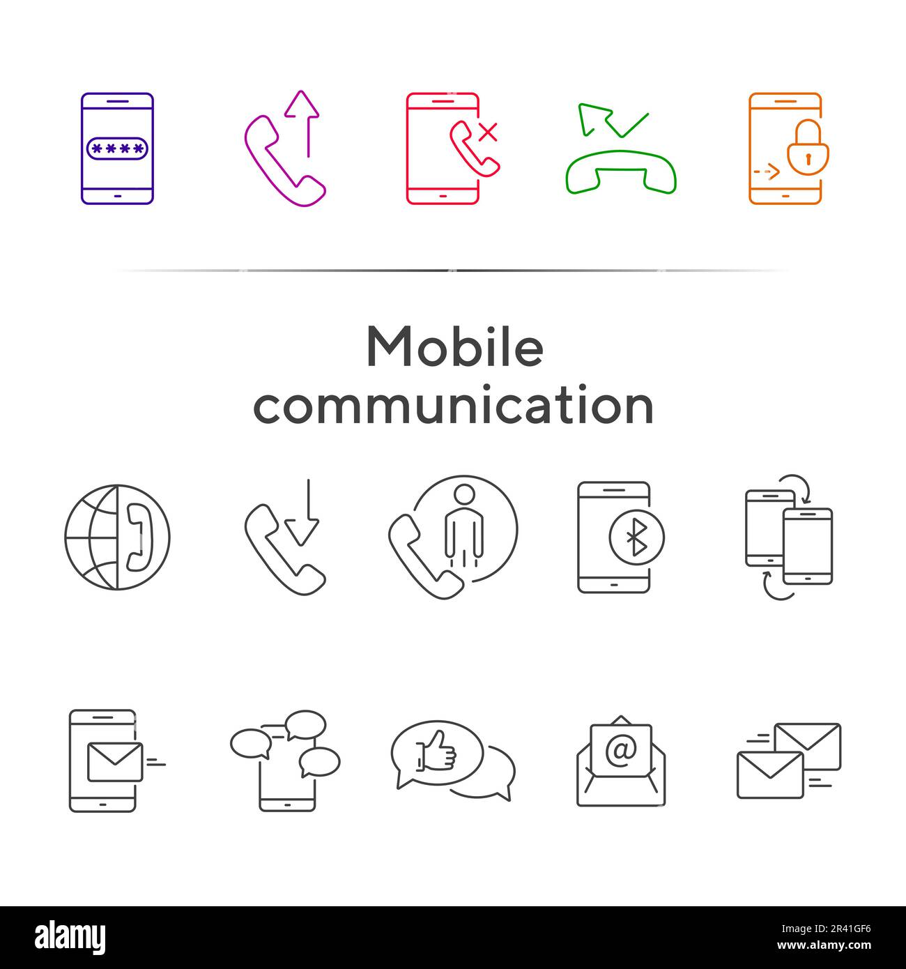 Mobile communication icons Stock Vector Image & Art - Alamy